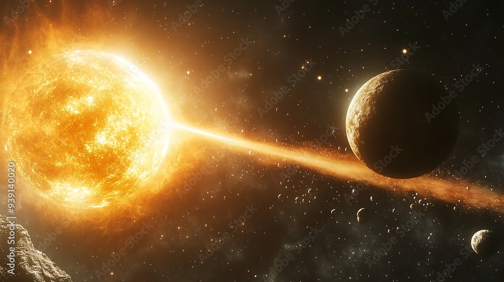 Beautiful Space Scene: A Rogue Planet in the Solar System with a ...