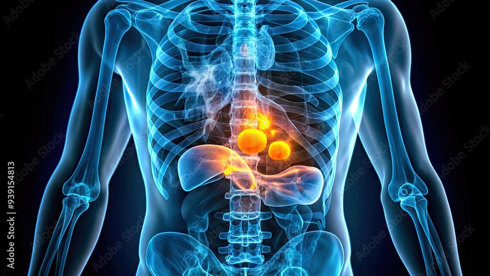 Macro X-ray image of gallbladder with multiple gallstones, calcified ...