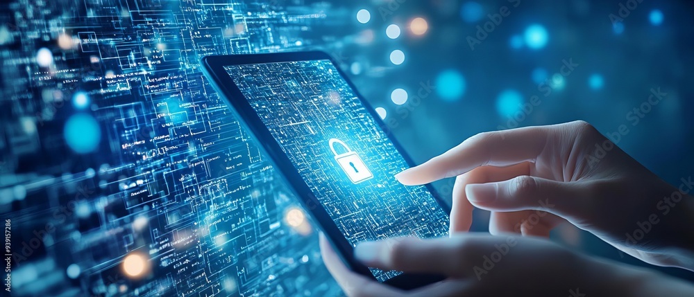 A user receiving a secure token email on their tablet, with digital ...