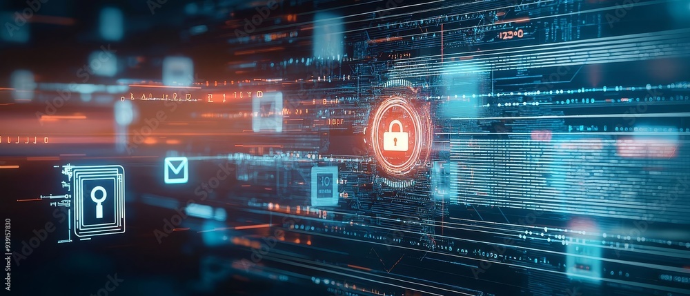 An abstract digital image of a secure token being authenticated via ...