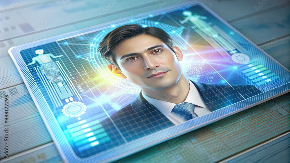 Official government-issued identification document with hologram and ...