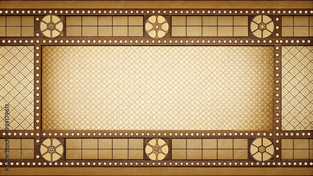 Retro-style film strip border with perforated edges and sprocket holes ...