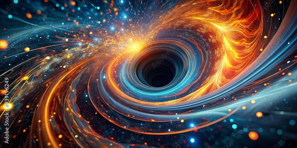 Cosmic Vortex: A mesmerizing digital art piece depicting a swirling ...