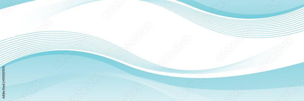 Poster Abstract blue wave background, minimal wave design concept ...