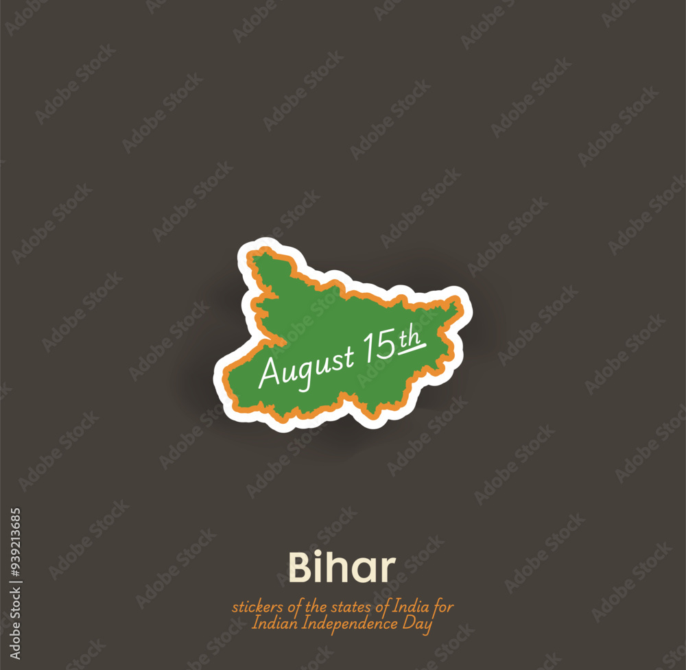 Celebrate independence of India with this unique Bihar vector sticker ...