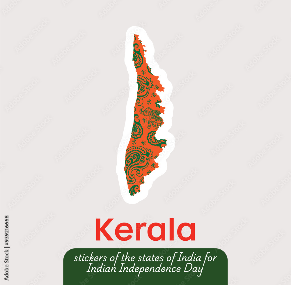 Celebrate independence of India with this unique Kerala vector sticker ...