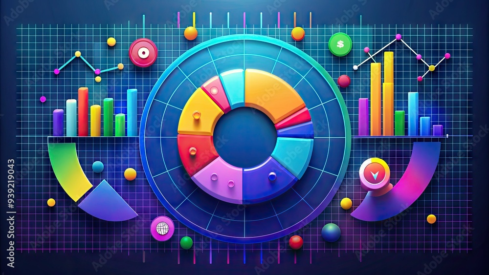 Vibrant, colorful, and modern infographic template featuring rounded ...