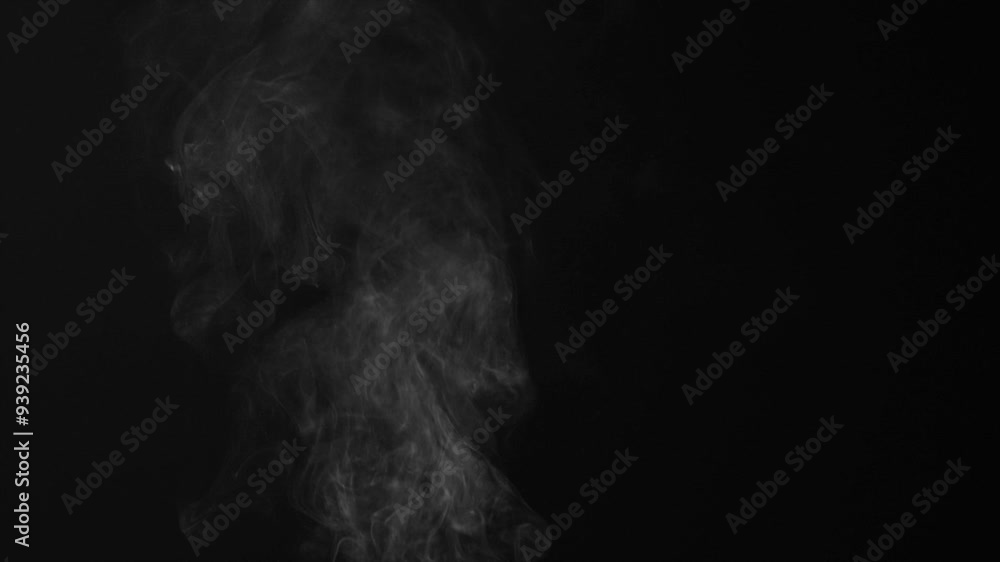 Steam, smoke isolated on black background. Smoke steam spray, abstract ...