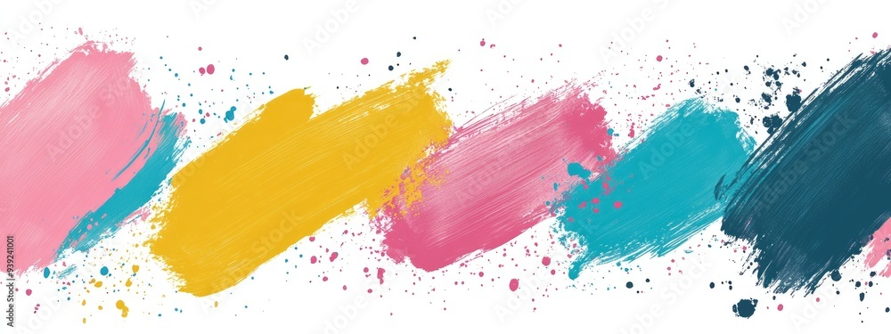 Vector illustration. Hand drawn abstract color frame set. Ink brush ...