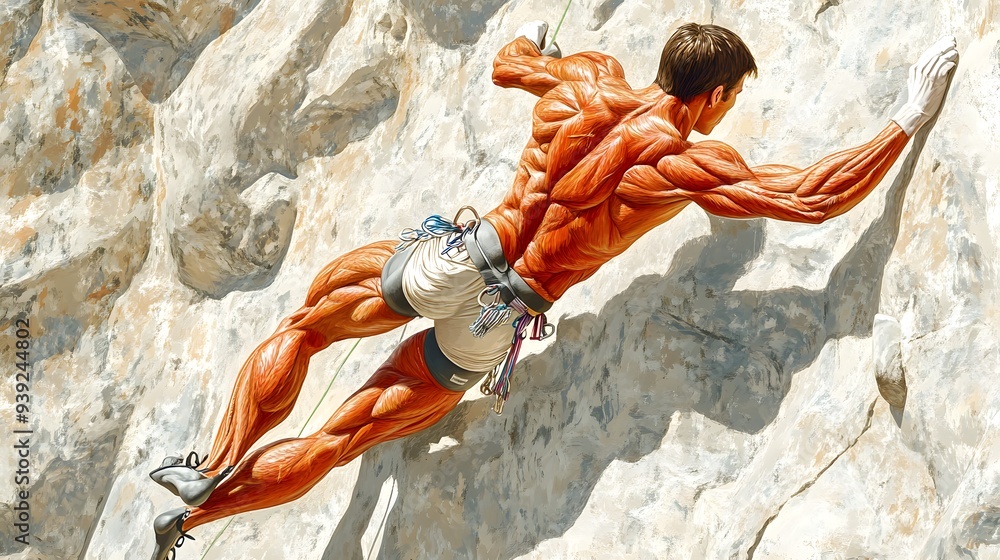 Muscular System in a Climbing Motion: An illustration of the muscular ...