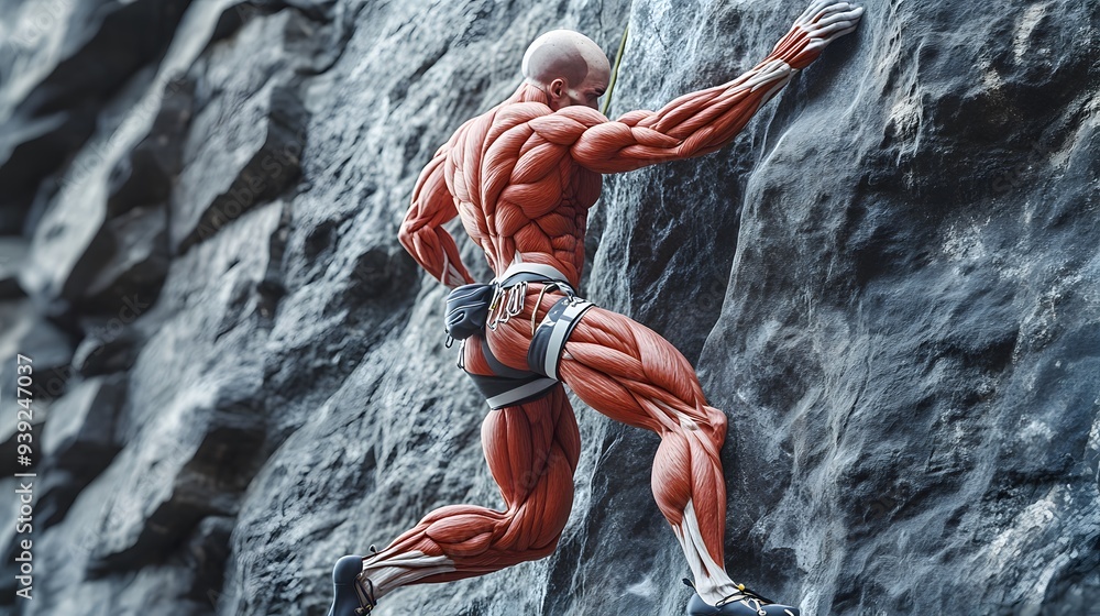 Muscular System in a Climbing Motion: An illustration of the muscular ...