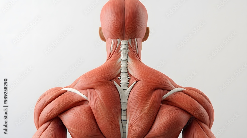 Muscular System of the Human Back: A detailed view of the back muscles ...