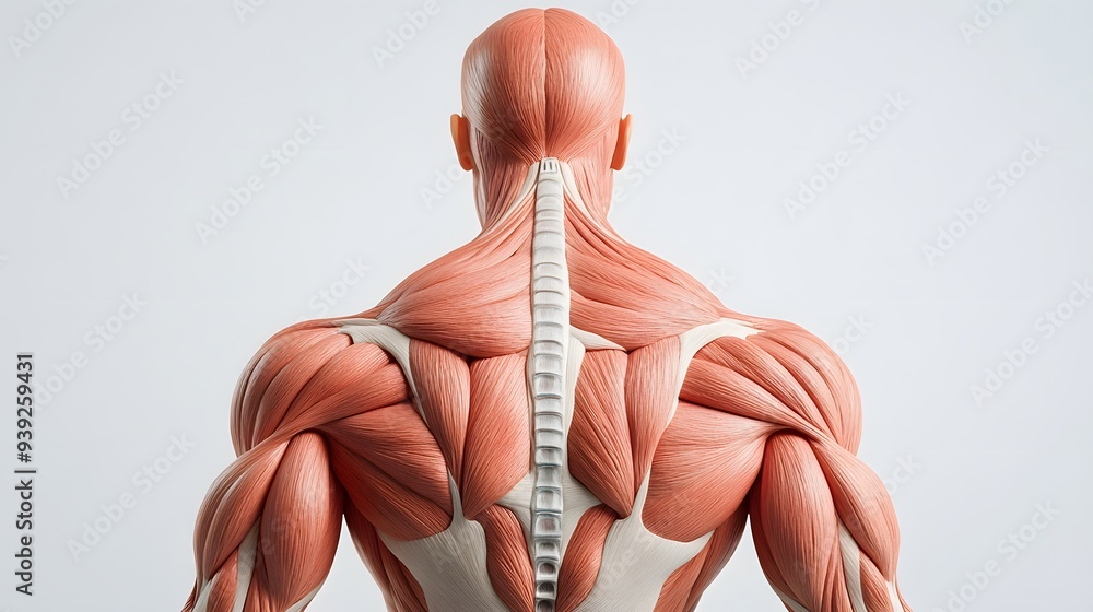 Muscular System of the Human Back: A detailed view of the back muscles ...