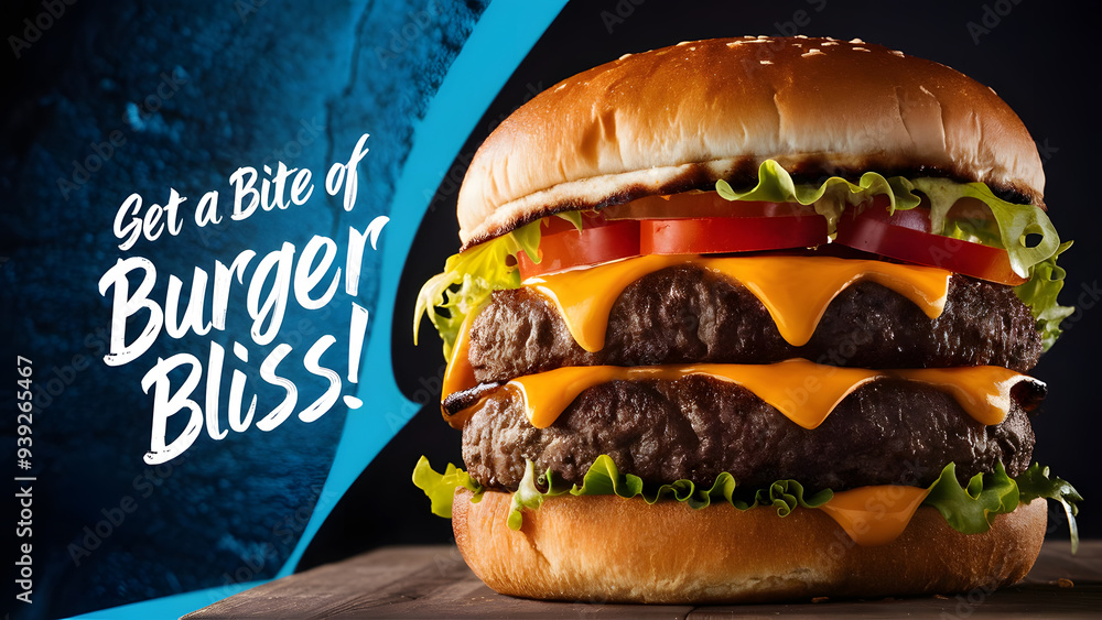 Design a billboard cheeseburger, Add the tagline, Get a Bite of Burger ...