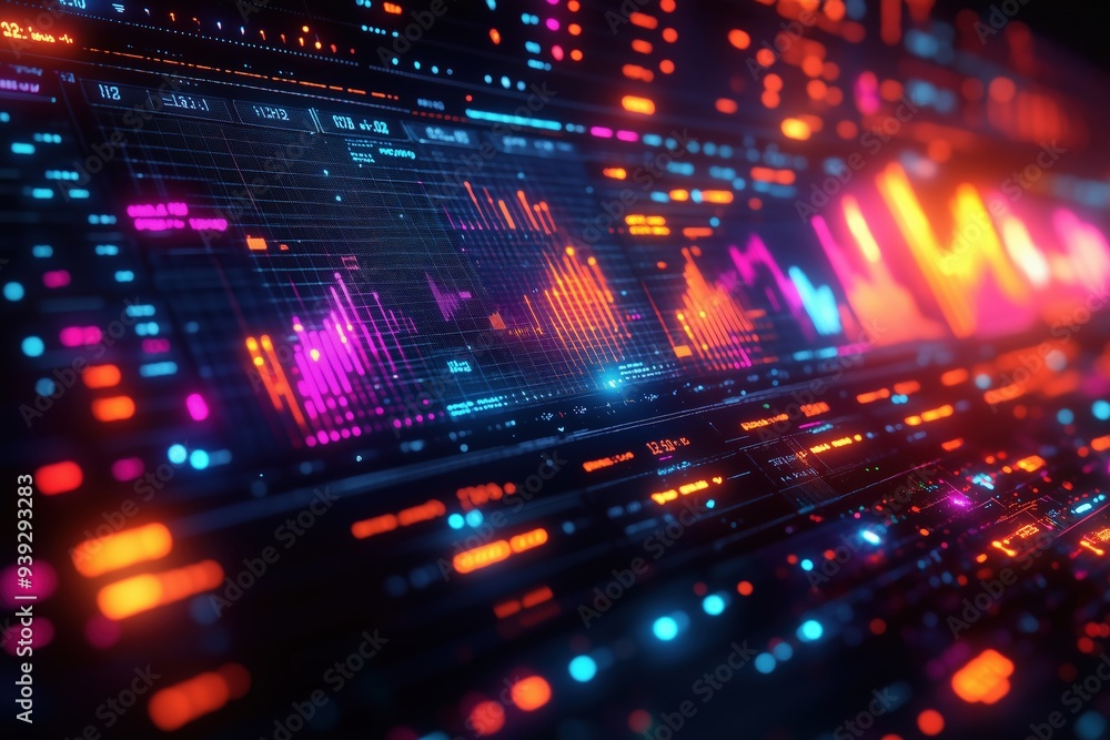 Minimalist illustration of a dashboard with key performance indicators ...