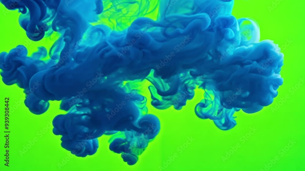 Blue smoke effect on green screen. Blue smoke on green chroma key ...