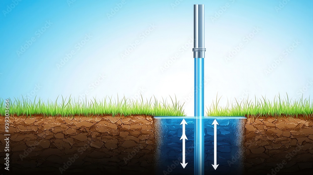Groundwater Extraction A diagram showing the process of extracting ...