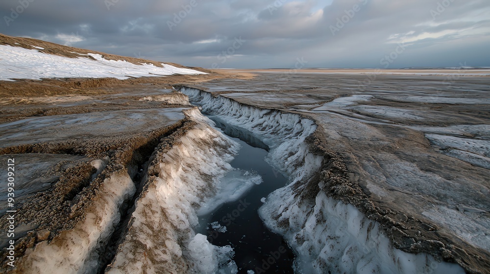 Permafrost and Climate Change A landscape showing the effects of ...