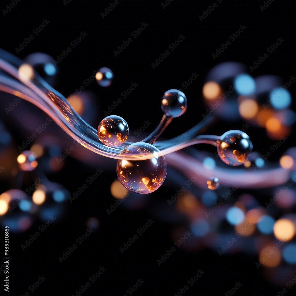 Chemical Reaction Process A colorful animated depiction of molecules ...