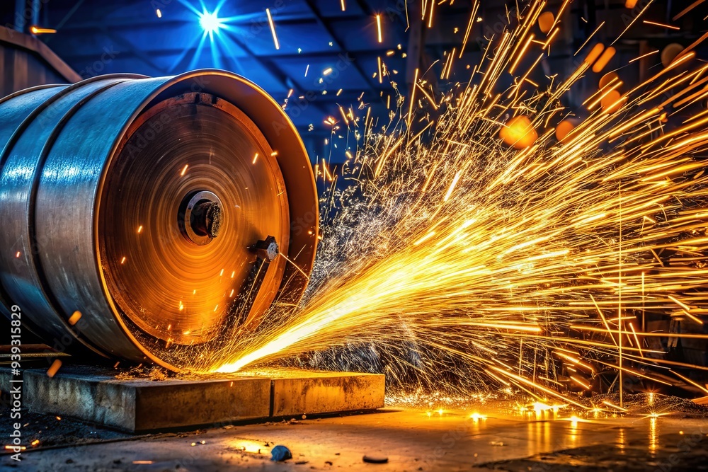 Vibrant sparks erupt in a mesmerizing display of light and energy as a ...