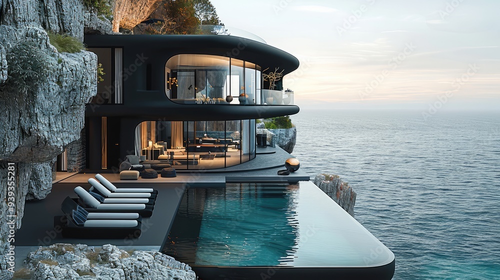 A luxurious matte black house which is extremely luxurious modern and ...