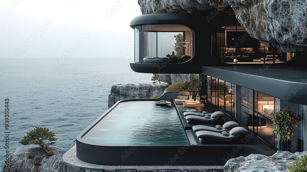 A luxurious matte black house which is extremely luxurious modern and ...