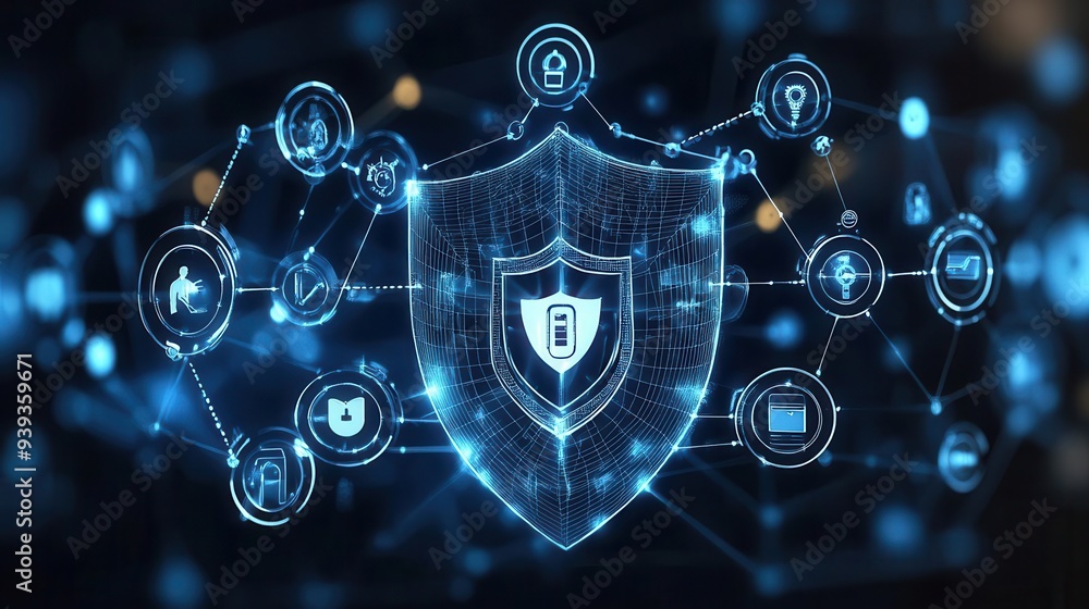 conceptual illustration of insurance services ecosystem interconnected ...