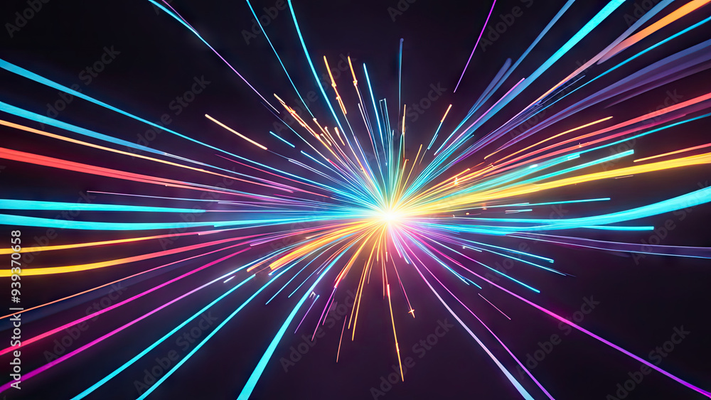 Vibrant light trails and bursts create dynamic animations in a stunning ...