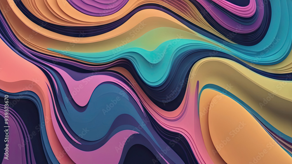 Colorful fluid patterns creating an animated flowing effect with rich ...