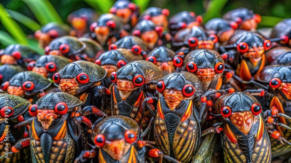 Vast swarms of 17-year cicadas emerge in unison, their shiny black ...