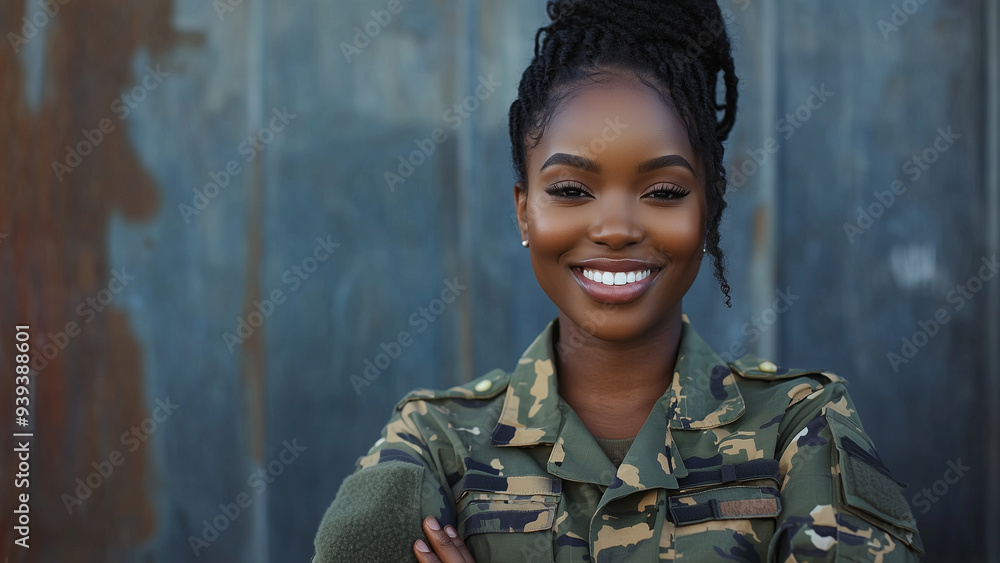 African Black Woman Military - smiling, military, woman, uniform ...