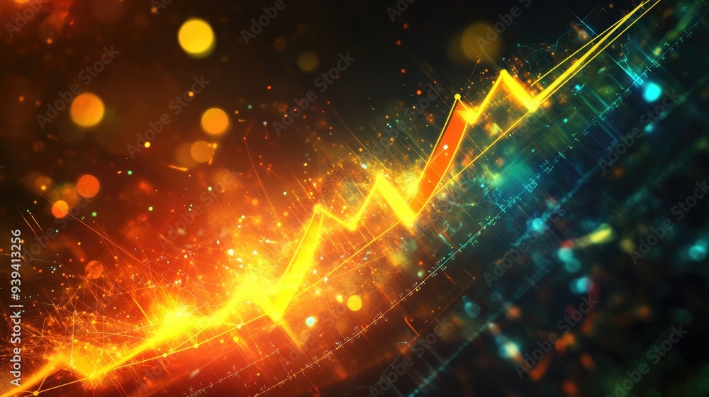 Dynamic futuristic background with a vibrant sign of business ...