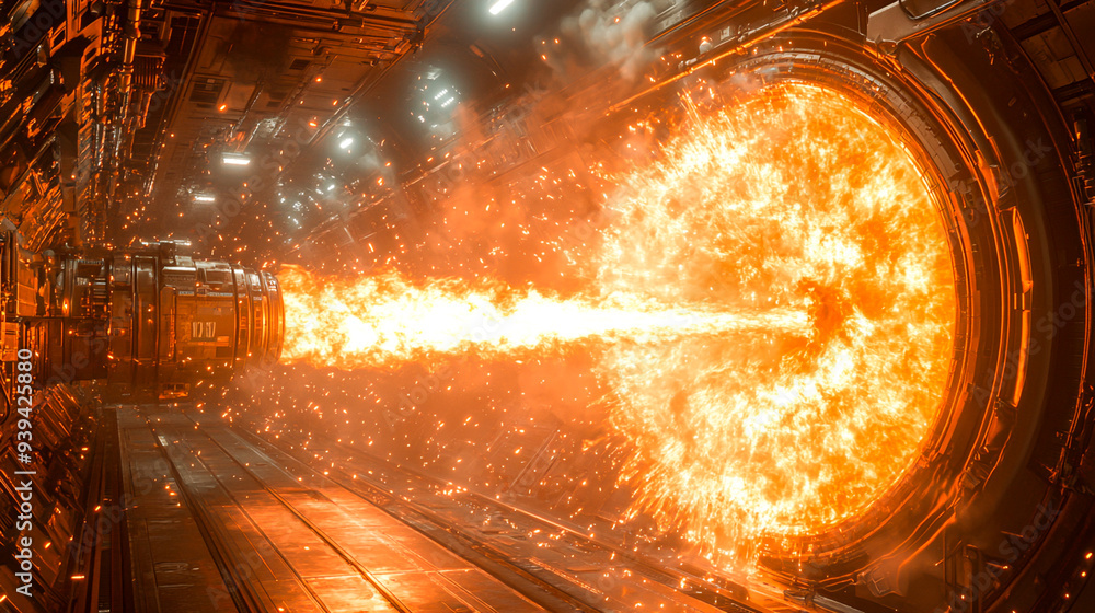 Cutting-Edge Military Technology: Railgun on Warship with Plasma Arcs ...