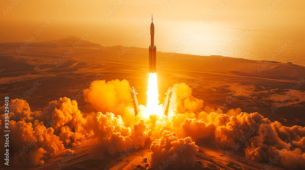 Cutting-Edge Military Satellite Launching into Orbit: Ignition and Lift ...