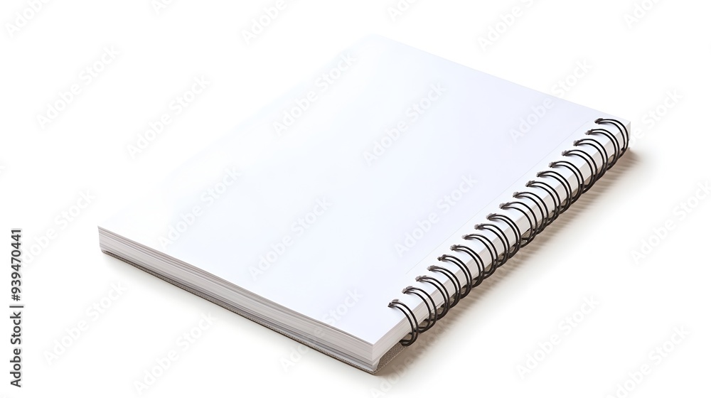 Blank Spiral Notebook Isolated On White Background With Empty Pages And ...