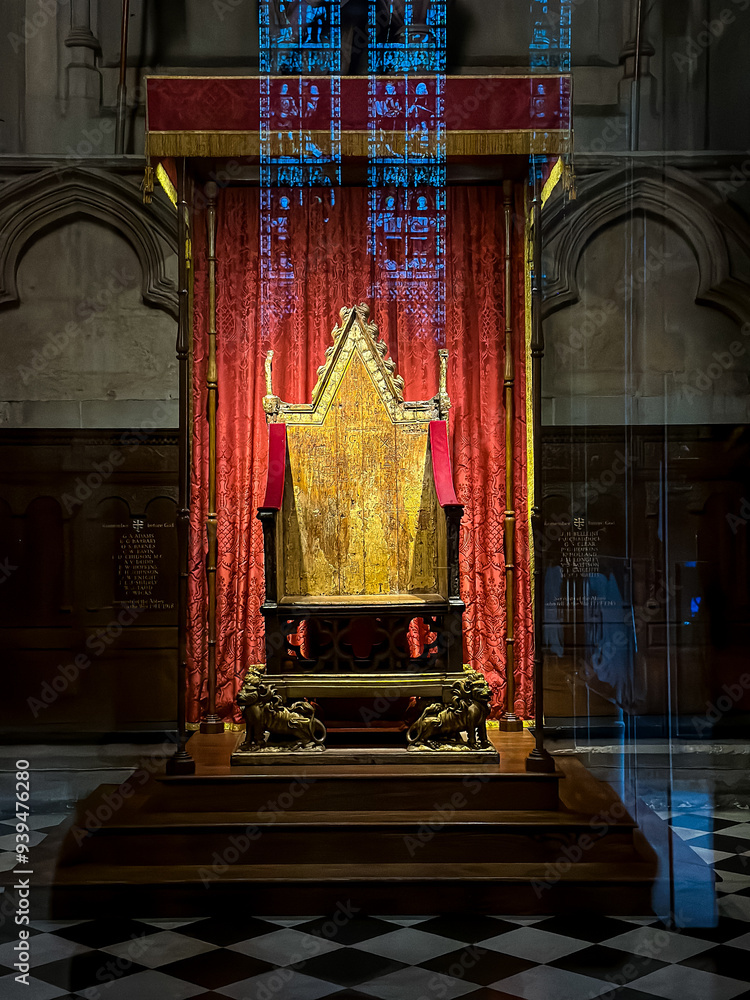 London, UK - 22.01.2024. The Coronation Chair, known as St Edward's ...