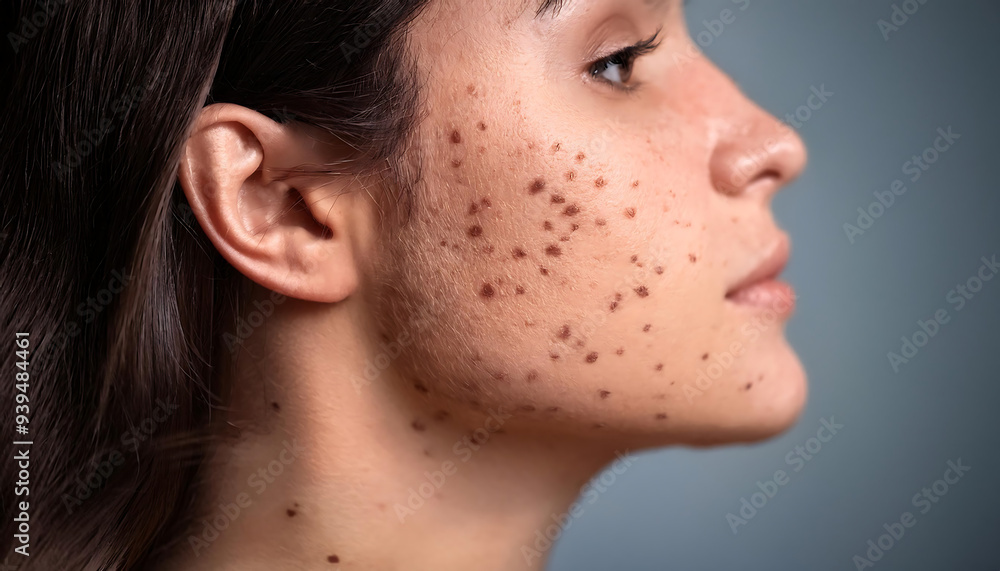 detailed focus monkeypox skin lesions faded background offering ...