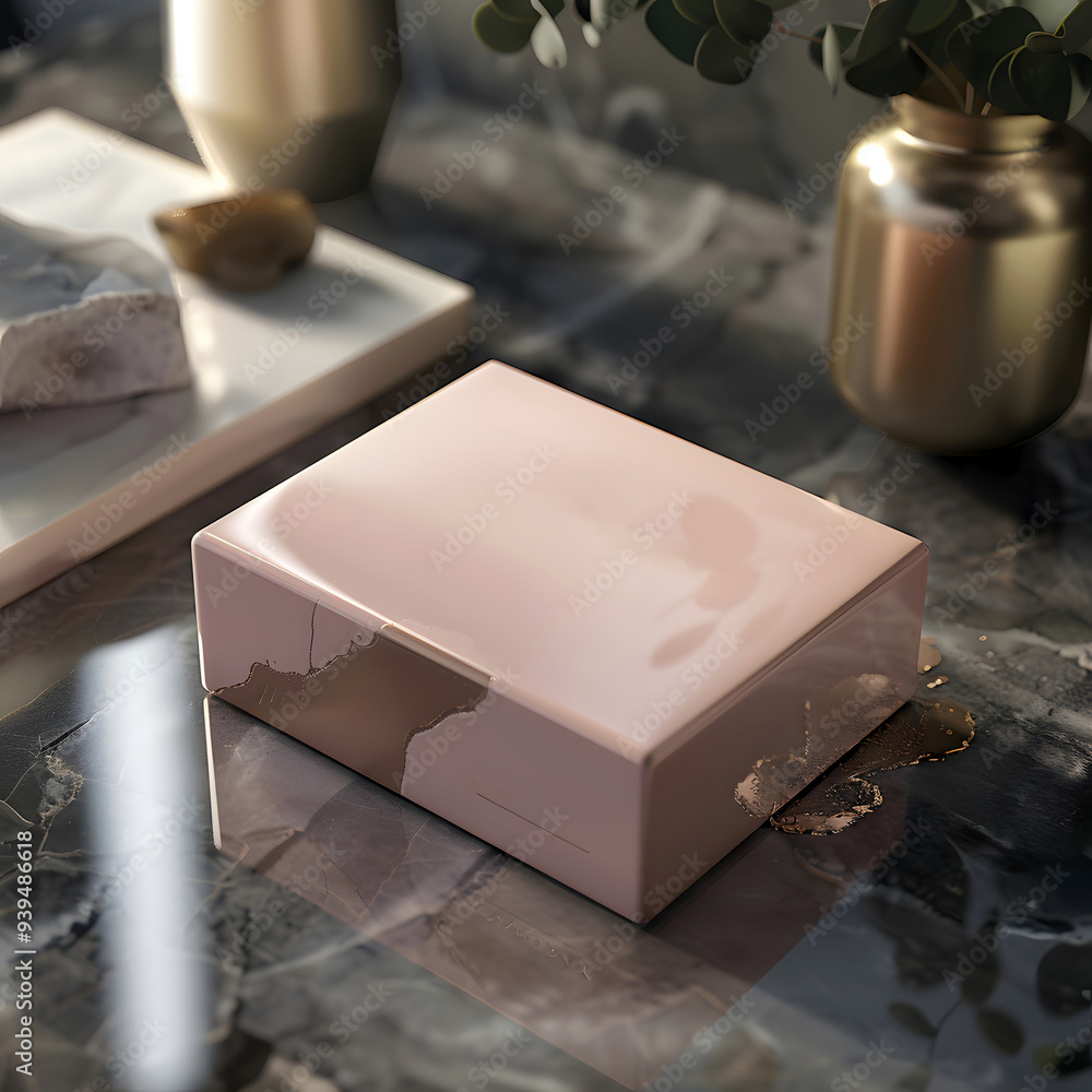 3D Soap Bar with Blank White Packaging Box: Minimalist Mockup on a ...