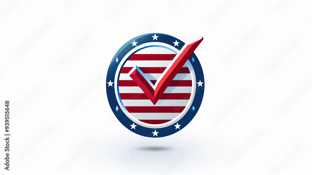 american flag, check mark vote sign Stock Illustration | Adobe Stock