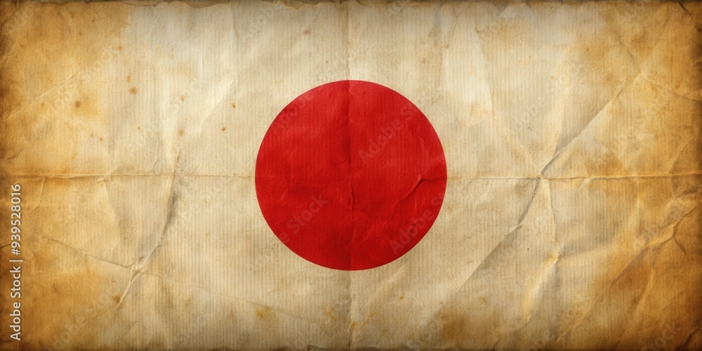 Vintage paper with a Japan flag design , Japan, flag, vintage, paper ...