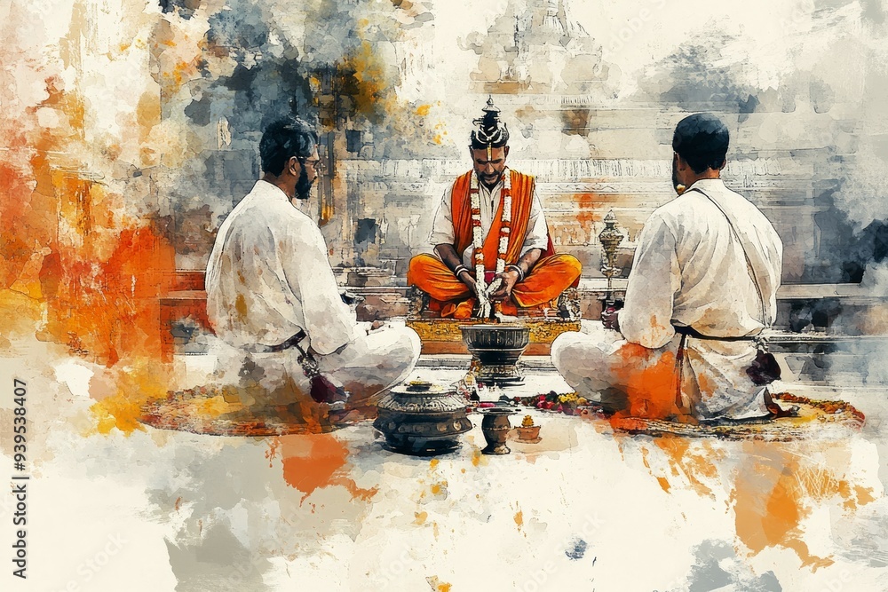 Sacred Thread Janeu Temple Ritual Hinduism Religion Spiritual Symbol ...