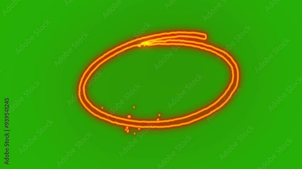 Neon circle VFX animations Glow effect green screen Anime neon line art ...