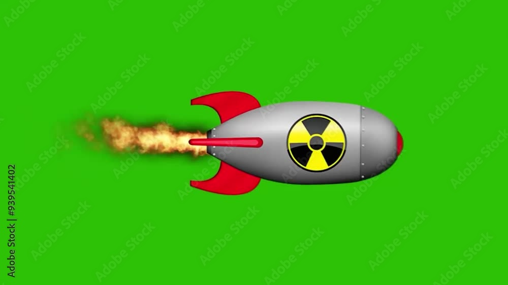 Nuclear bomb missiles animated green screen, nuclear weaponry Stock ...