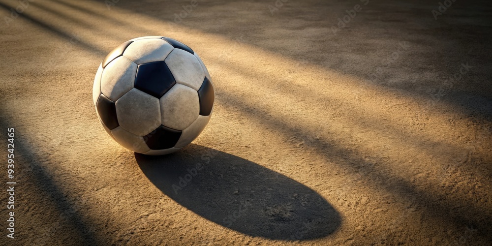 Soccer ball casting a shadow on the ground, sport, football, shadow ...