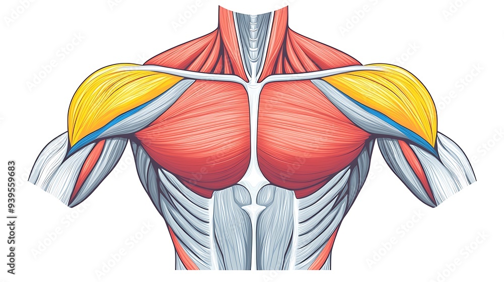 Anatomical Vector Illustration of Deltoid Muscle Development in Adult ...