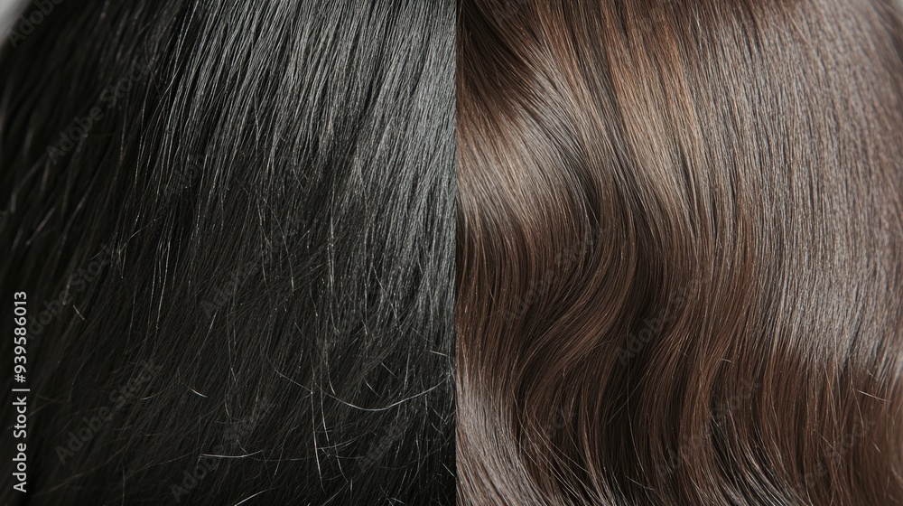 The image displays a clear contrast between a person's hair before and ...