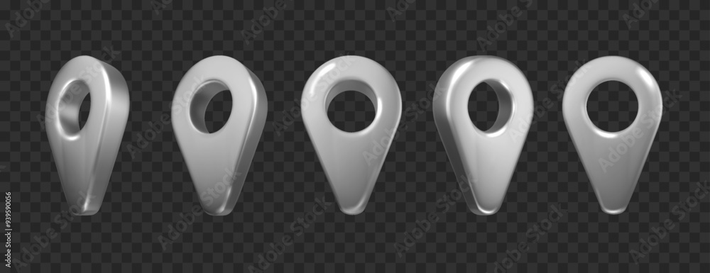 Silver Map Pointer Location Symbol Isolated On Dark Web Location Point Pointer Vector 7110