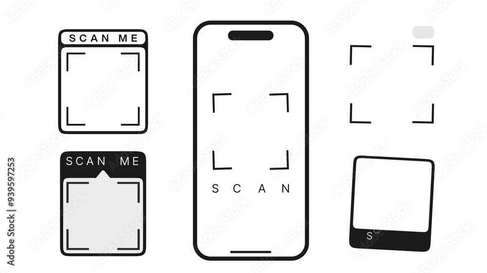 Animated QR Code and Scan Me Set - Interactive QR Scan, Dynamic Scan Me ...