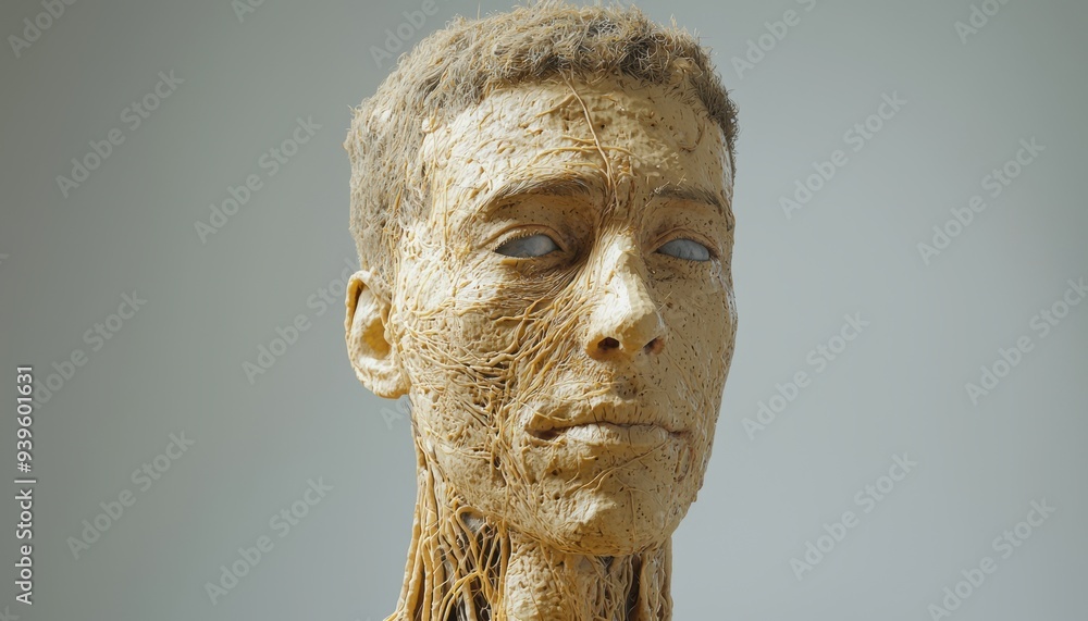 Human body with shriveled, dehydrated cells, internal damage due to ...