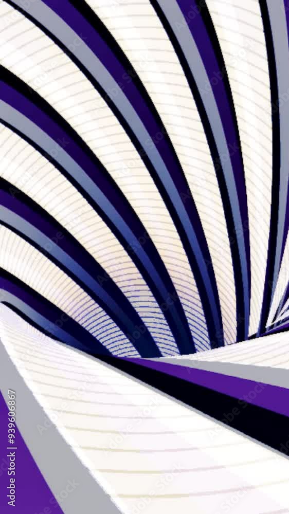Abstract background with animated hypnotic tunnel of colorful stripes ...